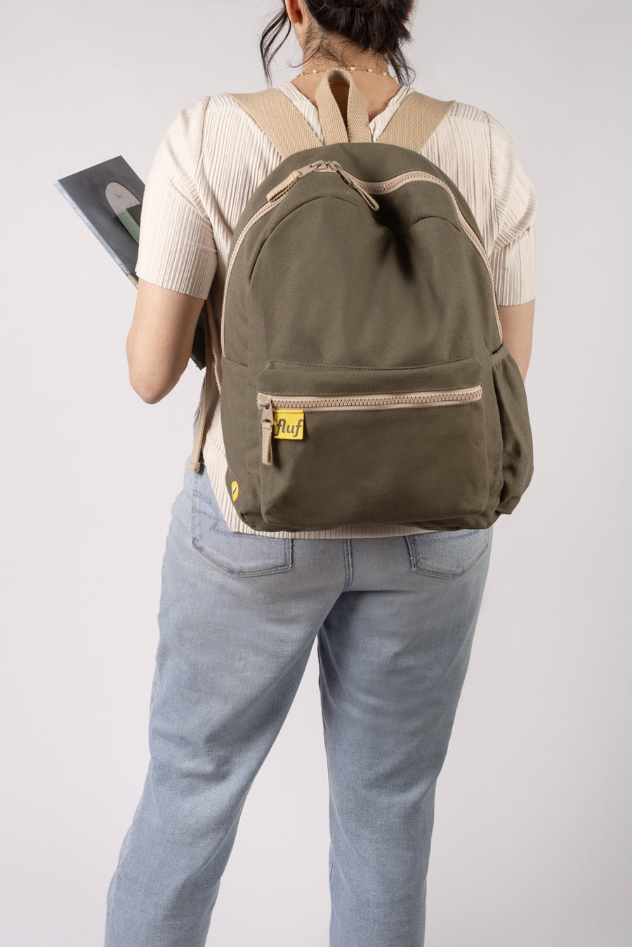 Fluf Backpack for School & Work - Dark Olive