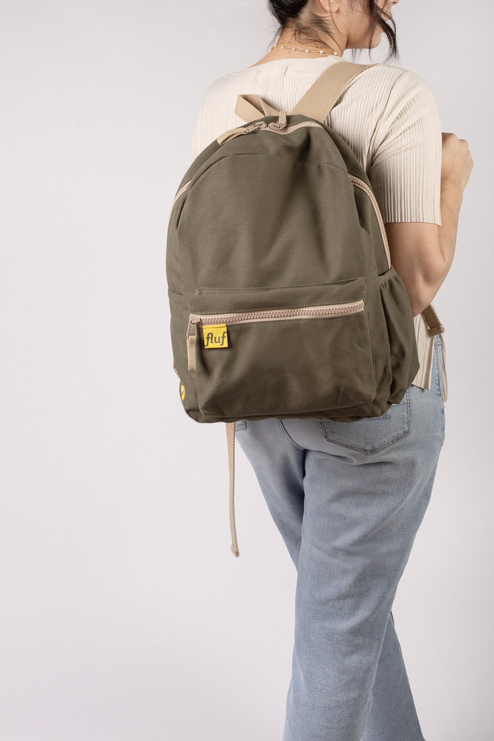 Fluf Backpack for School & Work - Dark Olive