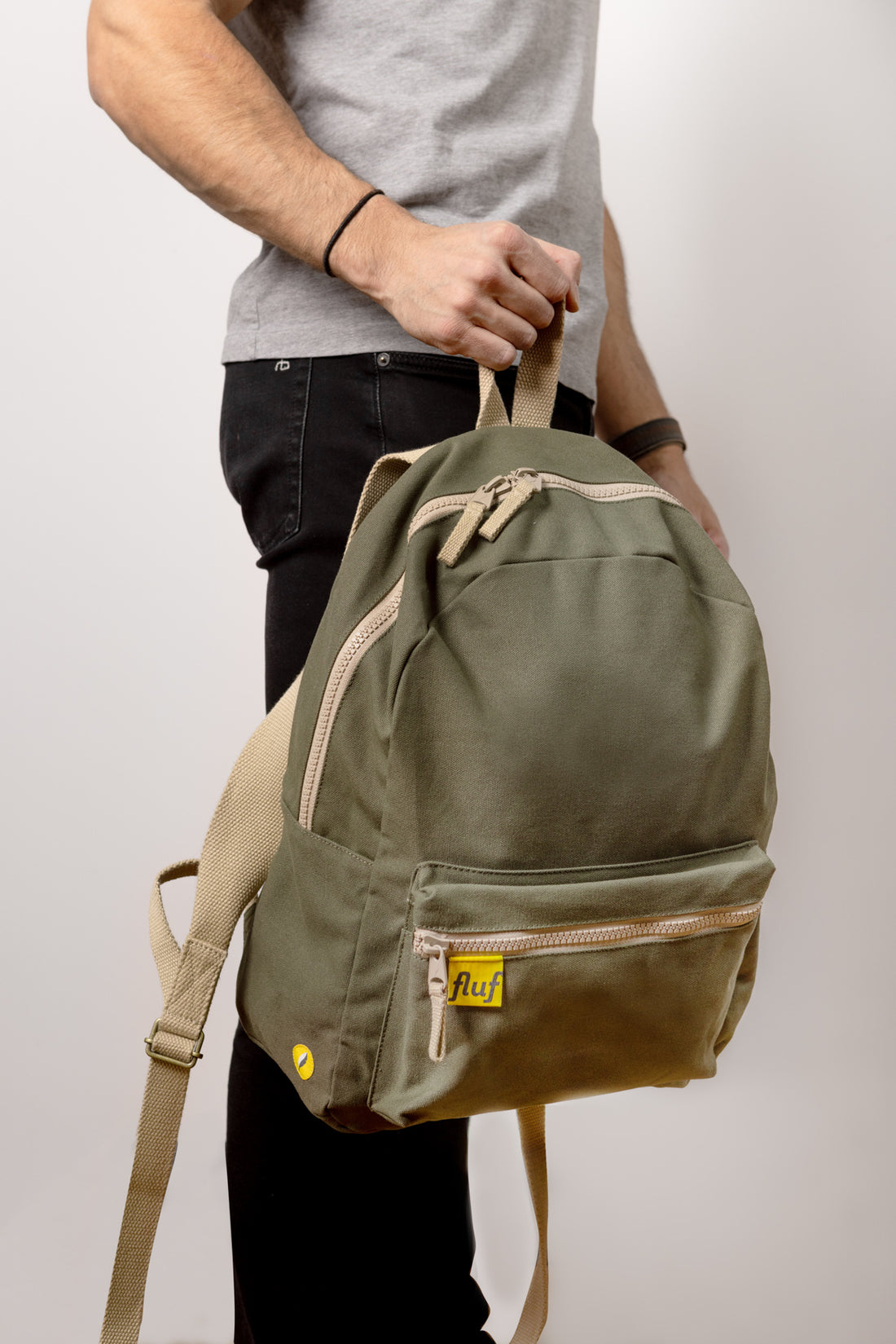 Fluf Backpack for School & Work - Dark Olive