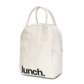Fluf Organic Cotton Machine Washable Lunch Bag - 'Lunch' Natural